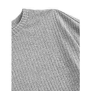 Verdusa Women's Rib Knit Long Sleeve Lounge Set 2 Piece PJ Set Nightwear Pajama Set Grey L