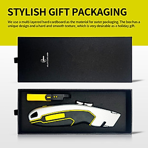 Utility Knife, JIANGHUA Heavy Duty Box Cutter, Quick Change Blade Razor Knife with 10 Extra Blades and Safety Lock, Easy Release Button for Cartons, Cardboard, Boxes