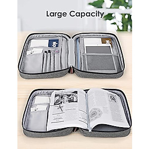Heouvo Bible Covers for Men, Bible Carrying Case with Pockets/Leather Handle, Multi-Functional Large Size Zippered Bible Bag, Great for Bible Study/Daily Use, Perfect Gift for Men Boys