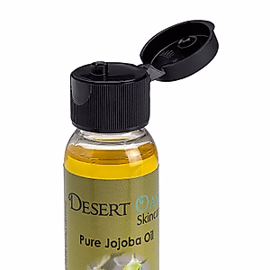 USDA Certified Organic Jojoba Oil – 100% Pure, Travel Size, Cold Pressed, All Natural for Face, Hair, Nails, Ear Stretching and Gauges, Good for Sensitive Skin. Natural Nutty Smell. (1 fl oz/29 ml)