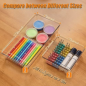 37 PCS Large Clear Plastic Drawer Organizer Set, Non-Slip/Crack Bathroom Vanity Drawer Organizer Trays Dividers, Versatile Storage Bins for Makeup, Jewelry and Office, Desk, Bathroom, Bedroom, Kitchen