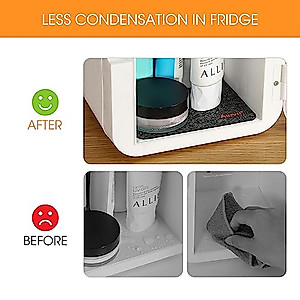 AIEVE Mini Fridge Mat for Stop Refrigerator Condensation, 4 Pcs Refrigerator Liners Mini Fridge Drip Tray to Prevent Small Refrigerator Sweating Inside