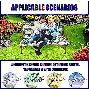 Boaisdus Swing Cushions 3 Seater Replacement Waterproof Porch Swing Cushions with Backrest and 8 Ties Thicken 4" Bench Cushion Replacement Patio Swing Cushion for Outdoor Furniture(60x40in)