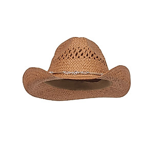 MG Womens Straw Outback Toyo Cowboy Hat, Brown