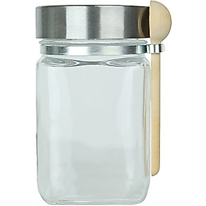 San Francisco Salt Company 8 oz. Glass Jar with Spoon (Chrome Finish Screw-Top Lid)
