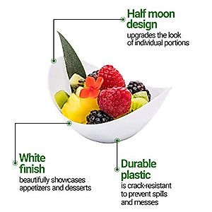 Restaurantware 2 Ounce Sauce Dishes 100 Oval Dipping Cups - Mini Sized Disposable White Plastic Soy Sauce Bowls Unique Design For Appetizers Sauces Small Bites At Buffets Or Parties