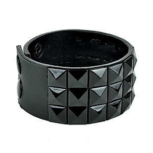 Black Pyramid Stud Wristband Gothic Jewelry Bracelet
