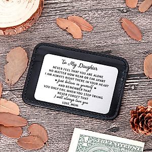 Mother To Daughter Wallet Card Inserts Valentine Gifts for stepdaughter from Mom Graduation Mothers Day 16 18th Birthday For Her Teen Adult Women Teenage Girls Inspirational Gifts Christmas