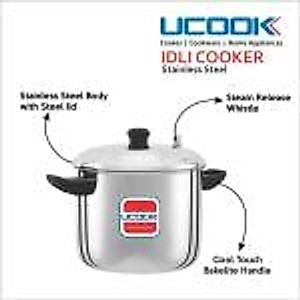Idli Cooker Stainless Steel Idli Cooker Kitchen Accessories (Stainless Steel, 6 Plates, 24 Pieces)