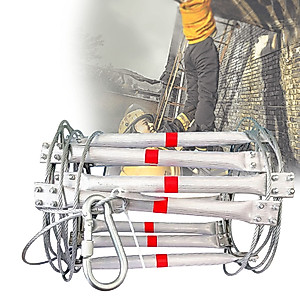 Emergency Fire Escape Rope Ladder 10-98ft with Safety Cord, Rescue Ladder, Antislip Climbing Escape Ladder for Quick Use in The Fire,98FT/30M