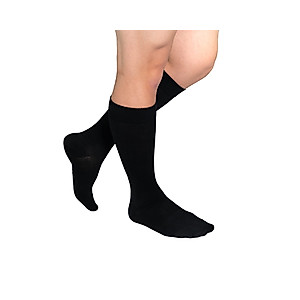 Royfa Cotton compression socks for Women and Men, 15-20 mmHg support stockings, Closed Toe circulator compression sock (Medium, Ebony)