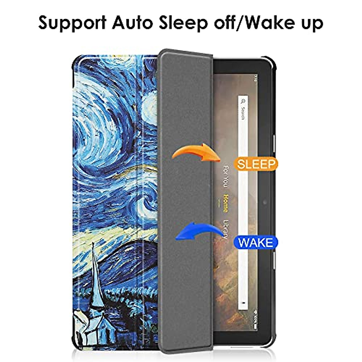 KuRoKo Case for All-New Amazon Fire HD 10 and Fire HD 10 Plus Tablet (Only Compatible with 11th Generation 2021 Release) - Ultra Lightweight Slim Shell Stand Cover Auto Wake/Sleep