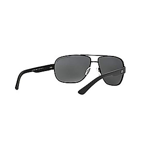 A|X ARMANI EXCHANGE Men's AX2012S Rectangular Sunglasses, Matte Black/Grey, 62 mm