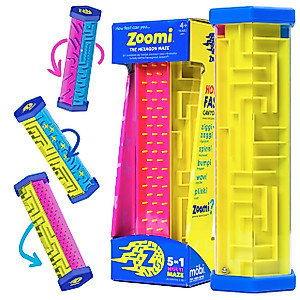 Mobi Zoomi Hexagon Maze Puzzle Game - 3D Hexagon Maze Gravity Ball Games, Brain Teaser Puzzles, Marble Maze Fidget Toy, Brain Games Road Trip Essentials - for Ages 4+