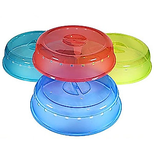 Rock 4 Pack of Microwave Plate Bowl Splatter Cover. Keep Your Microwave Clean While Heating Messy Items with Vented, Colorful Lids! (4100)