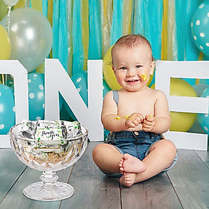 Clabby Baby Shower Candy Wrappers, Shower Mini Candy Bar Miniatures Wrappers Chocolate Bar Label Stickers for Boys Girls Kids Baby Shower Decor (No Candy)(Greenery Style, 90 Pieces)