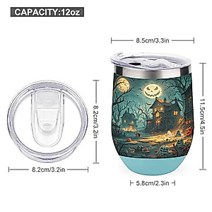 WYUSPGK 304 Stainless Steel Insulated Cup, Abandoned Art Halloween Print Smooth Rim, Durable & Reusable - Perfect for Office, Home, And Travel