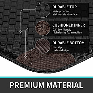 DEXI Kitchen Rugs and Mats Cushioned Anti Fatigue Comfort Runner Mats for Floor Rugs Waterproof Standing Rugs Set of 3,17"x29"+17"x59"+17"x59" Black