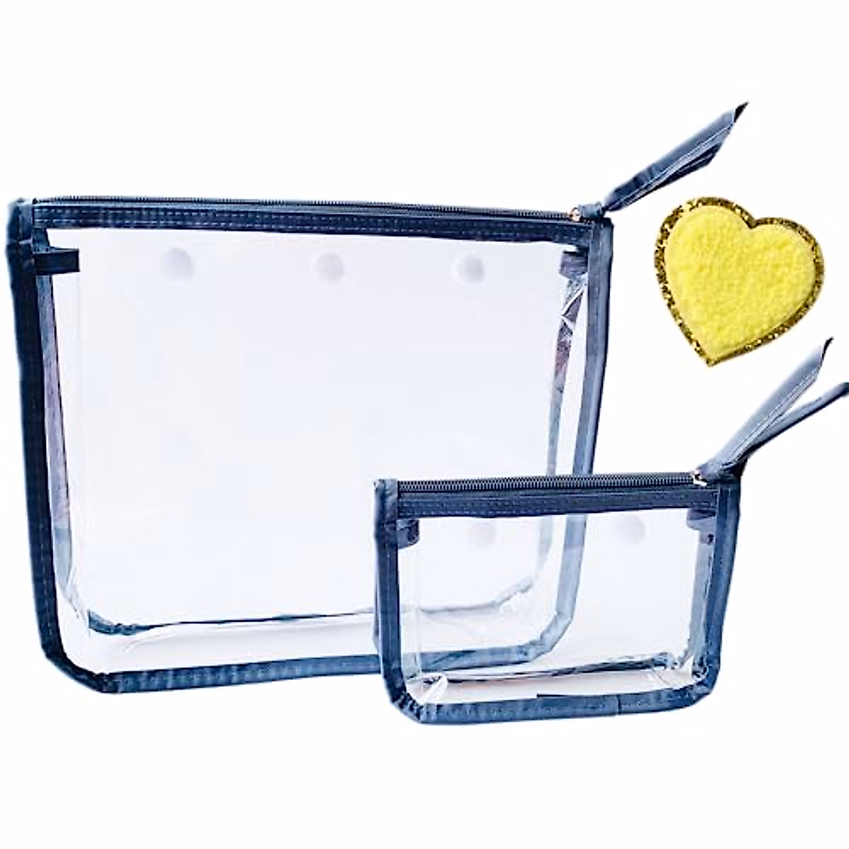 Clear Zipper Insert Bags for Beach Bag, Travel Organizer Storage Inner Pouch, Pop in Kinds of EVA Waterproof Beach Tote Bag(Grey Set of 2)