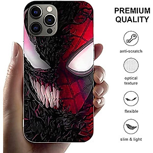Compatible with iPhone 13 Mini Case Fans Red Man Vs Black Guardian Face Half for Boy Girls Lady Men Soft TPU Shockproof Silicone Phone Protective Case Cover