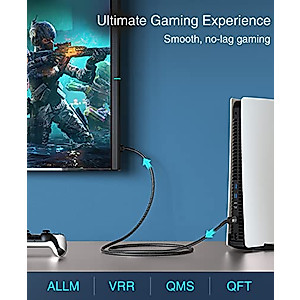 BlueRigger 4K HDMI Cable (4K 60Hz HDR, High Speed 18 Gbps, Nylon Braided Cord) - Compatible with PS5, PS4, PS3, Xbox, Roku, Apple TV, HDTV, Blu-ray, PC (10FT)