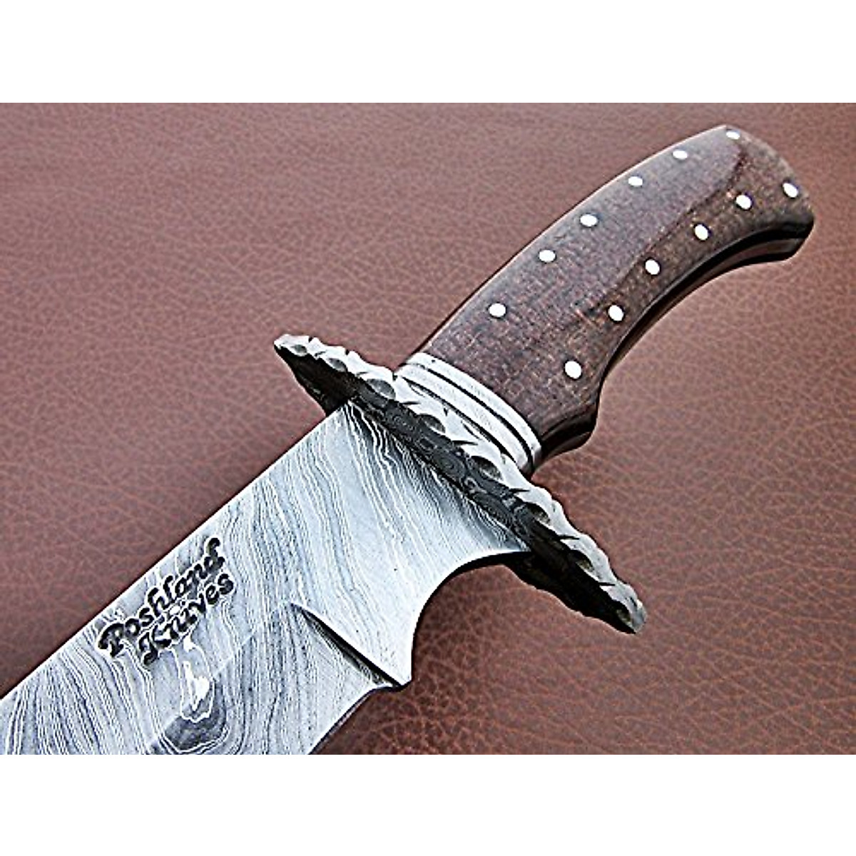 Poshland RG-57 Handmade Demascus Steel 15 Inches Bowie Knife - Beutifull Jute Micarta Handle with Demascus Guard & Bolster