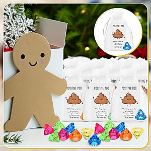 Huwena 60 Sets Inspirational Poop Bulk Emotional Favors Resin Cute Realistic Poop with Funny Card Organza Bag Positive Gift for Christmas Coworker Staff Students Teacher