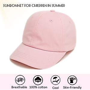 Sun Hat for Baby Boy and Baby Girl,Boys Girls Caps, Baby Baseball Caps Cotton Infant Toddler Kids Hat (8-24 Months, 2pcs Whie & Light- Pink)
