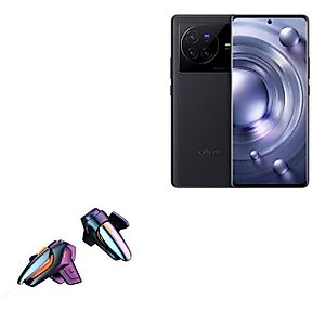 BoxWave Gaming Gear Compatible with vivo X80 Pro (Gaming Gear by BoxWave) - Touchscreen QuickTrigger, Trigger Buttons Quick Gaming Mobile FPS for vivo X80 Pro - Jet Black