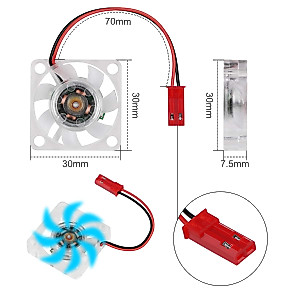 MakerFocus 2pcs Raspberry Pi 4 Fan, Raspberry Pi Cooling Fan DC Brushless CPU Quiet LED Cooling Fan 30mm 30mm Fan Cooler Radiator 3 to 5.8V for Raspberry Pi 4 Model B, Raspberry Pi 3B+ 3B 2B+
