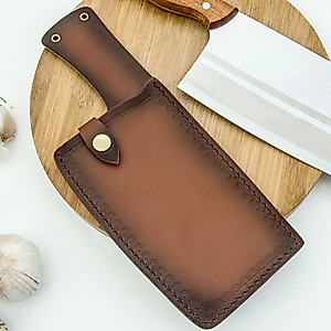 Meat Cleaver Covers Universal Leather Knives Universal Meat Cleaver Covers PU Leather Knife Butcher Knife Guards Protectors Blade Shield Guard Hatchet