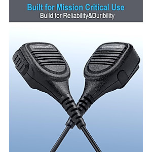 commountain Speaker Mic Compatible with Motorola Radios APX 6000, APX 7000, APX 8000, APX 4000, XPR 7350e, XPR 7550, XPR 7550e, XPR 7580e, APX6000, XPR7550e, APX XPR Shoulder Microphone-5 Pack