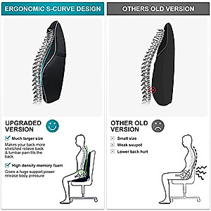 NB Seat Cushion for Office Chair Car Non Slip Gel and Memory Foam Coccyx Pillows Pad Support Tailbone Hip Sciatica and Back Pain Relief Use for Office Work Car Gaming and Home Office Accessories