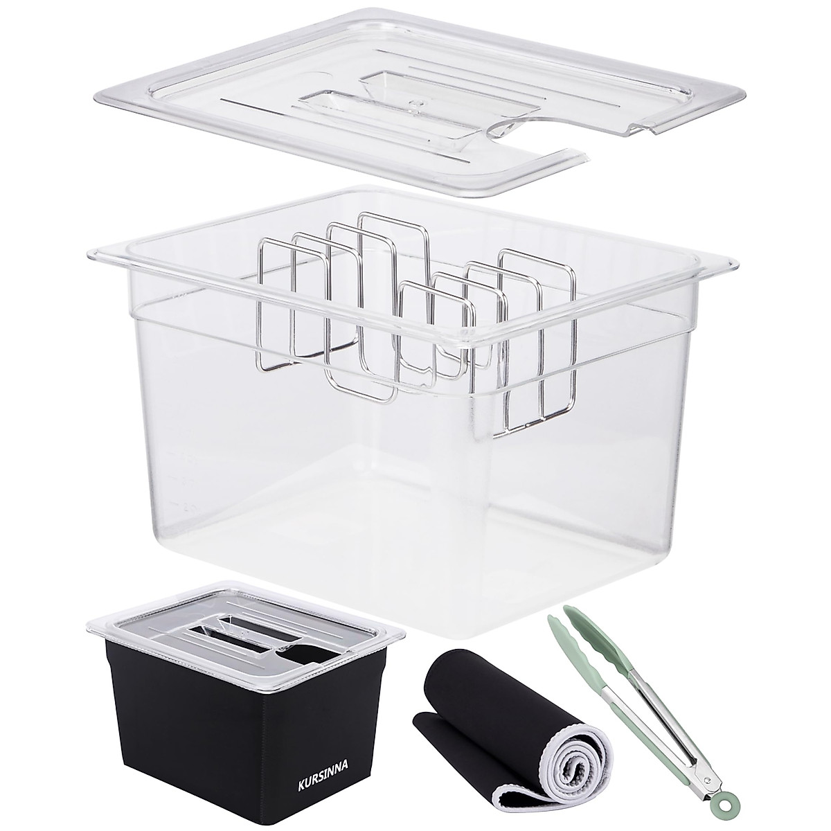 KURSINNA 1000W Sous Vide Machine and 85kPa Vacuum Sealer Machine and 12Qt Container Kit Combo Pack, Immersion Sous Vide Cooker Circulator with Food Save Vacuum Sealing System