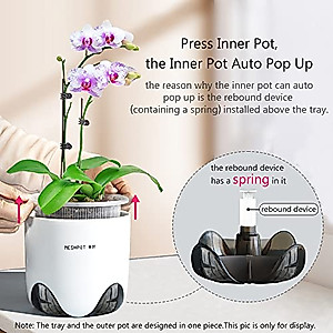 Meshpot 5 inch Orchid Pots with Holes for Repotting,Set of 2,Double Layer Plastic Imitate Ceramic Orchid Planter Provide Good Air Circulation,Clear Orchid Pot Match Decorative Orchid Container