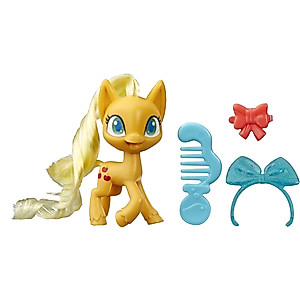My Little Pony Potion Pony 3-Pack - Twilight Sparkle, Applejack, and Trixie Lulamoon 3-Inch Pony Toys with Brushable Hair, 15 Accessories