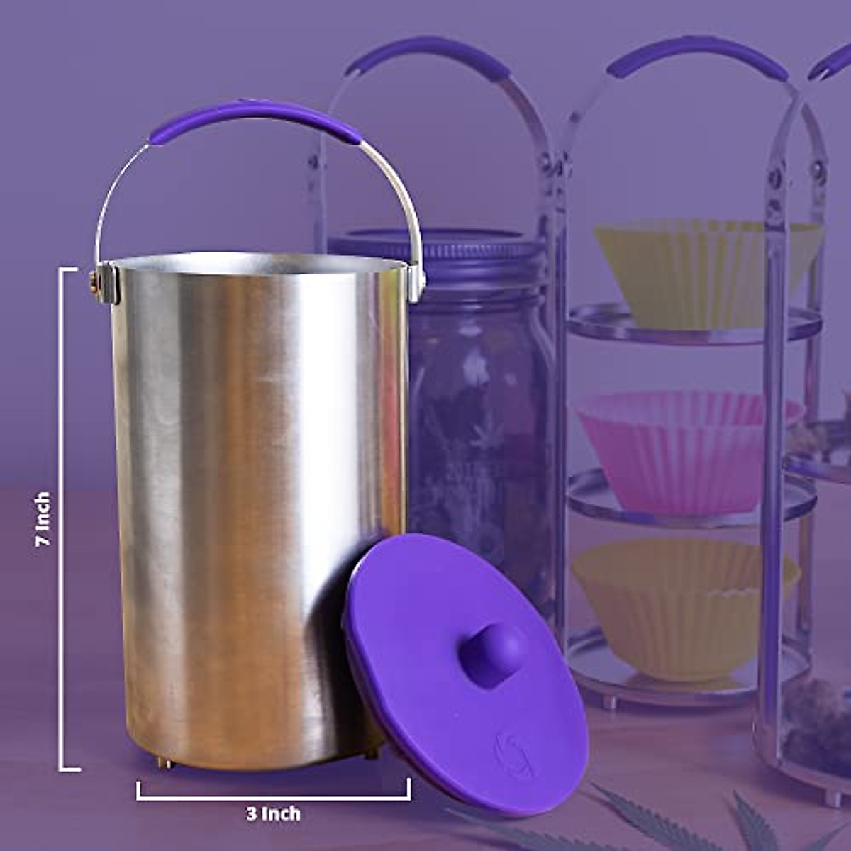 Ardent FX Accessories, Vessel - Airtight, Stainless Steel Food Storage Container - Perfect Storage Solution - Multi-Purpose Container - Food-Safe Jar, Rust-Resistant with Collapsible Silicone Handle