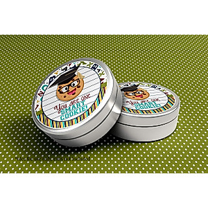 He's a Smart Cookie Graduation Themed Thank You Sticker Labels for Boys, 40 2" Party Circle Stickers by AmandaCreation, Great for Party Favors, Envelope Seals & Goodie Bags