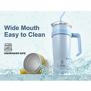 DLOCCOLD 40oz Tumbler with Handle, Straw & Lid, Double Wall Vacuum Reusable Stainless Steel Insulated Water Bottle, Travel Mug Cup, Modern Tumblers Cupholder Friendly (dreamland)