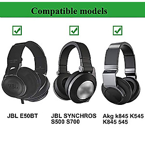 VEKEFF Replacement Earpads Cushion Ear Pads Seals for JBL SYNCHROS E50BT E50 S500 S700 Wireless Headphones (Black)