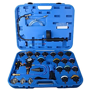 DAYUAN 28pcs Universal Radiator Pressure Tester Kit, coolant Pressure Tester kit coolant Vacuum Refill kit for Cooling System