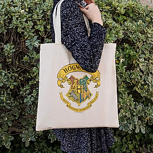 GRAPHICS & MORE Harry Potter Ilustrated Hogwart's Crest Grocery Travel Reusable Tote Bag