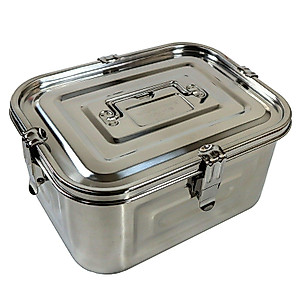 TULGIGS Stainless Steel Rectangular Kimchi Food Storage Container (5L / 168oz / 10.6")