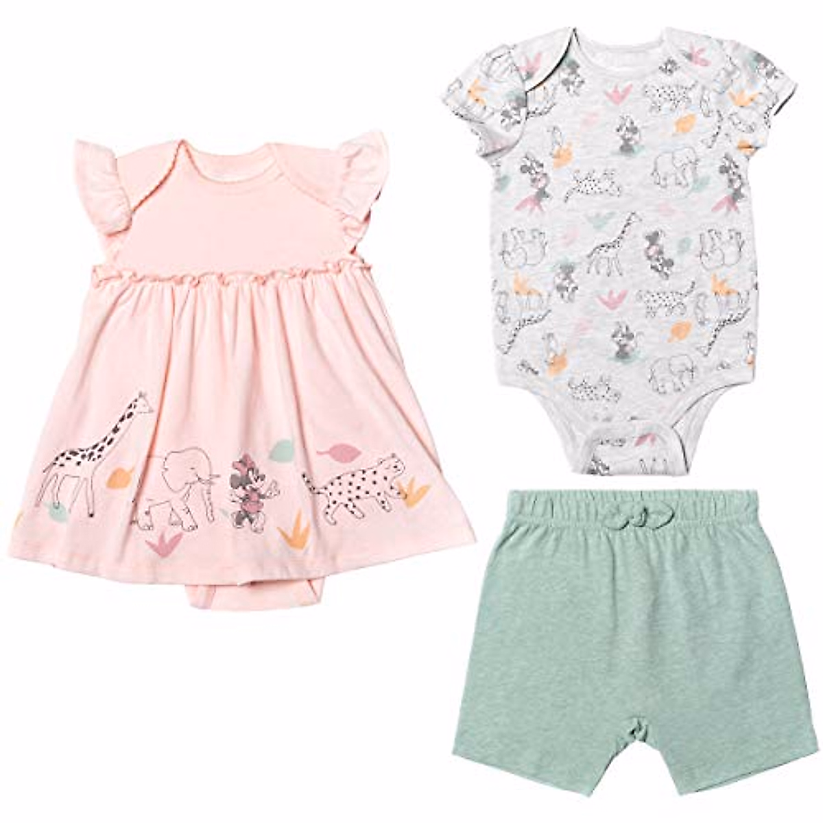 Disney Minnie Mouse Baby Girls Short Sleeve/Skirted Bodysuits Shorts Set 24 Months