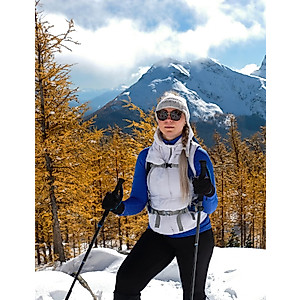 BALEAF Thermal Long Sleeve Running Shirt Women Workout Tops Gym Clothes Mock Neck Fleece Hiking Skiing Base Layer for Winter Cold Weather White L