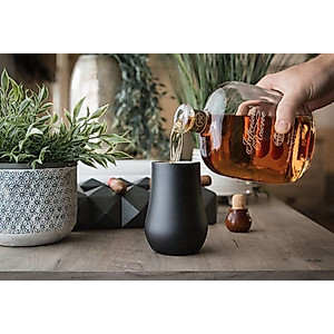 Snute Double-wall Stainless Steel Whiskey Glasses - Stemless Nosing Glass - Gift for Whiskey Lover (Black (Pack of 1))