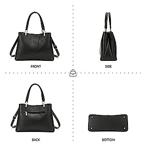 KouLi Buir Hobo Bags for Women Large PU Leather Purses and Handbags Shoulder Bags Ladies Crossbody Bags Top Handle Tote Bag (Black)