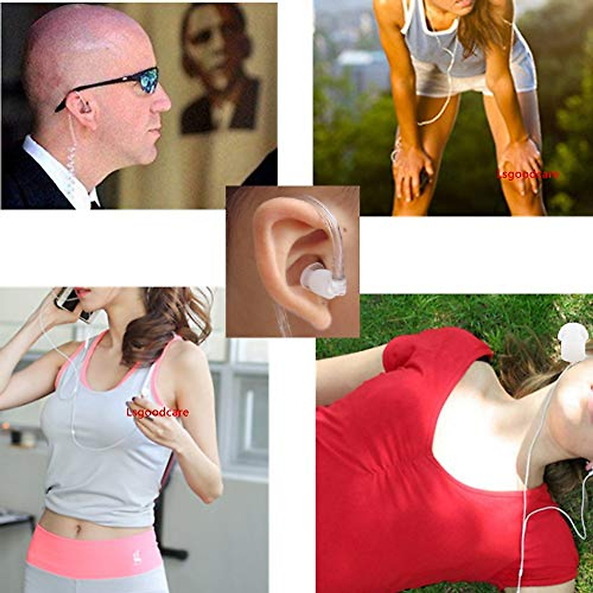 Lsgoodcare 50Pack White Silicone Rubber Replacement Mushroom EarTips Earbud Compatible for Motorola Kenwood Icom Yaesu Baofeng HYT Midland Cobra Radio Surveillance Acoustic Tube Earpiece Headset