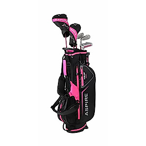 Aspire Xlite Super Performance Precise Junior Golf Club Set, Pink Set for Girls Ages 6 to 8, Right Handed