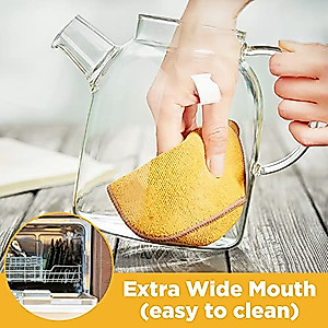 SITIEPA Glass Tea Pot Kettles Stovetop Safe, 60.8oz/1800mL Heatproof Borosilicate Glass Teapot Water Pitcher With Bamboo Lid and Removable Filter Spout for Loose Leaf and Blooming Tea